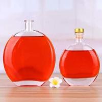 China Super Flint 500ml 700ml 750ml Brandy Liquor Glass Wine Bottles with and Fashion Design for sale