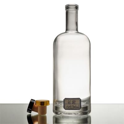 China Logo Acceptable Super Flint Glass 700ml 750ml Liquor Bottle for Custom Vodka Whiskey for sale