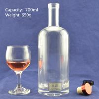 China Glass Collar 750ml Super Flint Rum Empty Liquor Bottle for Beverage Transportation for sale