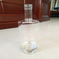 China Customized 500ml Transparent Fancy Unique Glass Liquor Wine Whisky Vodka Tequila Bottle for sale