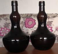 China Hot Stamping 750ml Amber Glass Bottle for Vodka Whisky Brandy Beverage for sale