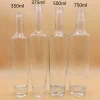 China Clear 750ml Glass Liquor Bottles for Vodka Whiskey Spirits Alcohol for sale