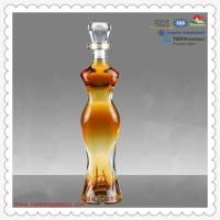 China Decal Surface Handling Vodka Glass Bottle for Women's Body Shape in Crystal White Material for sale