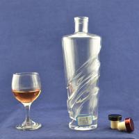 China 500ml 750ml Glass Vodka Whisky Bottles Super Flint Glass Material and Flat Base Design for sale