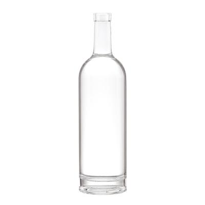 China Sealed Cork Lid Ruisheng 200ml 500ml 750ml 1000ml Transparent Round Glass Vodka Bottle for sale