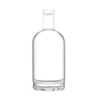 China Super Flint Glass Material 750ml Custom Logo Glass Bottle for Brandy Whisky Vodka Gin for sale