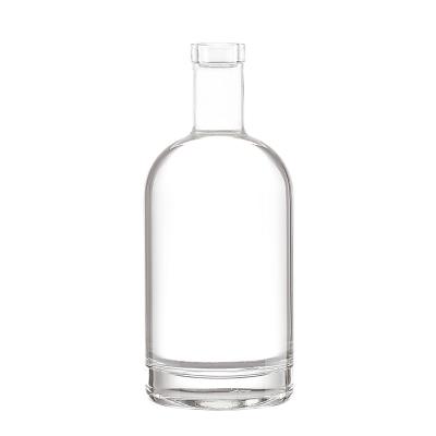 China Super Flint Glass Material 750ml Custom Logo Glass Bottle for Brandy Whisky Vodka Gin for sale