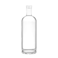 China Super Flint Glass Material 750ml Custom Logo Glass Bottle for Brandy Whisky Vodka Gin for sale