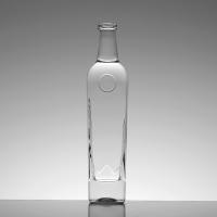 China Engraved Super Flint Glass Alcohol Jar 750ml Bulk Liquor Glass Bottle with Cork 1 Liter for sale