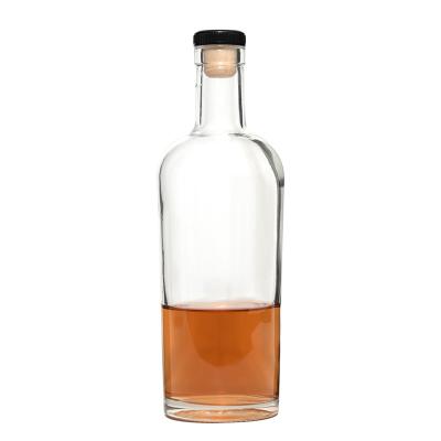 China Free Sample 1L Glass Liquor Bottles with Decal Surface and Cork Stopper Supply for sale