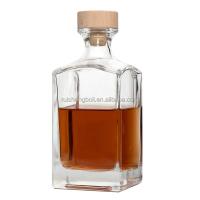 China 375ml 500ml 700ml 750ml Green Square Gin Glass Bottle for Customized Spirits in Green for sale