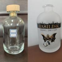 China Industrial Beverage Empty 750ml 350ml White Label Vodka Black Drink Liquor Glass Jar for sale