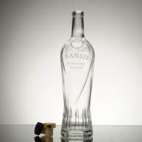 China Collar Material Glass Bottle For Wine With Corks Lids 750ml Empty Xo Brandy Bottle for sale
