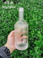 China Square Customized Glass Liquor Bottles for Spirits Vodka Gin Rum Whisky 700ml Cork for sale