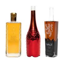 China Decal Surface Handling 750ml Liquor Glass Bottle for Custom Shape Shoulder Rotation for sale
