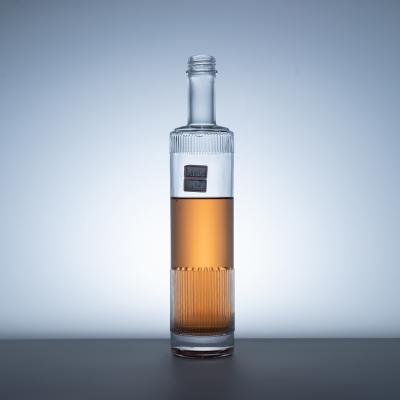 China Super Flint Glass Collar Tall Transparent Glass Bottles for Vodka for sale