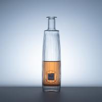 China Super Flint Glass Collar Tall Transparent Glass Bottles for Vodka for sale