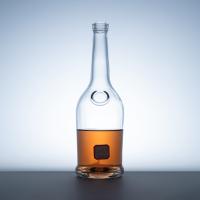 China Super Flint Glass Collar Tall Transparent Glass Bottles for Vodka for sale