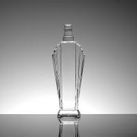 China Round Cork Top Lids Glass Bottle for 550ml 700ml 750ml Vodka Gin Rum in Cylinder Shape for sale