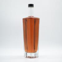 China Crystal White Material Square Glass Bottle 500ml for Spirits Gin Rum Vodka Whiskey for sale