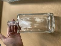 China Crystal White Material Square Glass Bottle 500ml for Spirits Gin Rum Vodka Whiskey for sale