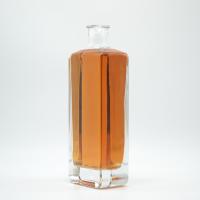 China 750ml Extremely White Material French Square Glass Bottle for Gin Whisky Hot Stamping for sale