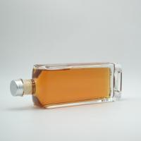 China 750ml Extremely White Material French Square Glass Bottle for Gin Whisky Hot Stamping for sale