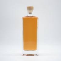 China 750ml Extremely White Material French Square Glass Bottle for Gin Whisky Hot Stamping for sale