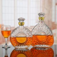 China 750ml White Glass Material Unique Shape Cherry Wine Glass Bottle for Liquor in Europe for sale