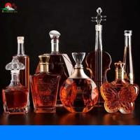 China 500ml California Wine Spirit Storage Glass Bottle with Cork Sealing and Ear Handle for sale