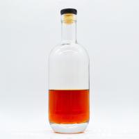 China Industrial Beverage 700ml Clear Glass Bottle with Cork and Super Flint Glass Material for sale