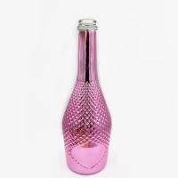 China Empty Glass Bottle for Wine 1 Liter Customized Electroplate Color Glass Liquor Bottles for sale