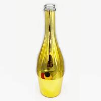 China Empty Glass Bottle for Wine 1 Liter Customized Electroplate Color Glass Liquor Bottles for sale