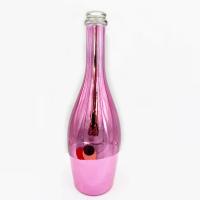 China Empty Glass Bottle for Wine 1 Liter Customized Electroplate Color Glass Liquor Bottles for sale