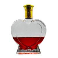 China Crystal White Glass Bottle for Beverage Fancy Design 500ml 750ml Vodka Whiskey Brandy for sale