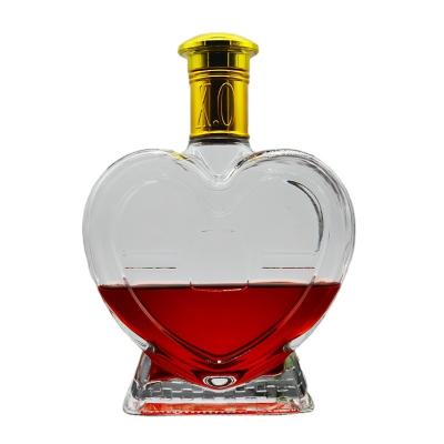 China Crystal White Glass Bottle for Beverage Fancy Design 500ml 750ml Vodka Whiskey Brandy for sale
