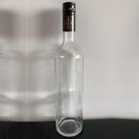 China Empty frosted design GUALA cork vodka liquor glass bottle 375ml 750ml 1 litre 1750ml for sale