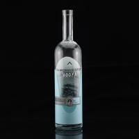China Empty frosted design GUALA cork vodka liquor glass bottle 375ml 750ml 1 litre 1750ml for sale