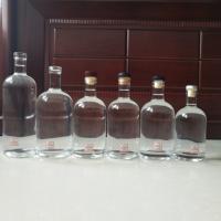 China Empty frosted design GUALA cork vodka liquor glass bottle 375ml 750ml 1 litre 1750ml for sale
