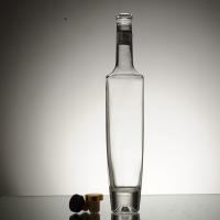 China Super Flint Glass Vodka Spirit Glass Bottle with Guala Cap and Embossed Logo Product for sale