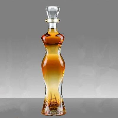 China Women's Body Shape Custom 750ml Vodka Glass Bottle Perfect for Beverage Industry for sale