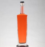 China Hot Stamping Surface Handling Super Flint Top Grade Gin Vodka 750ml Square Glass Bottle FOB for sale