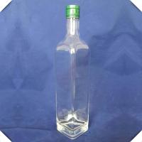 China Hot Stamping Surface Handling Super Flint Top Grade Gin Vodka 750ml Square Glass Bottle FOB for sale