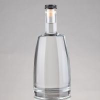 China Flint Vodka Whisky Cork Cap 750ml Glass Whisky Bottle with Cork Base Material Glass for sale