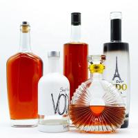 China 375ml 200ml 100ml Bottle Glass Gin Whisky Wine Vodka Spirit Glass Bottle with Cork for sale