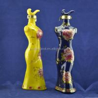 China Clear Woman Shaped Tequila Bottle Unique Glass Bottles for Bars and Restaurants for sale