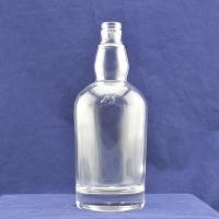 China Embossed High Flint Glass Material Eiffel Tower Shape Glass Liquor Bottle with Cork for sale