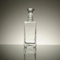 China Frost Surface Handling French Square Glass Bottle with 700ml 500ml / 250ml Capacity for sale