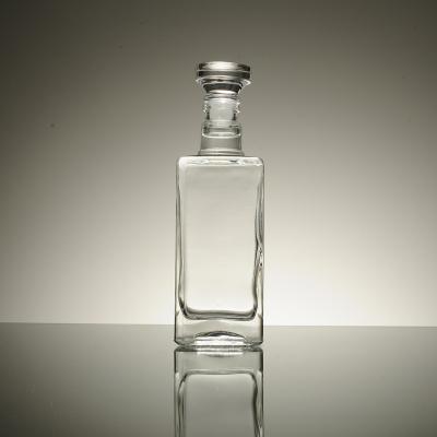 China Frost Surface Handling French Square Glass Bottle with 700ml 500ml / 250ml Capacity for sale