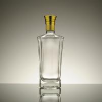 China Frost Surface Handling French Square Glass Bottle with 700ml 500ml / 250ml Capacity for sale